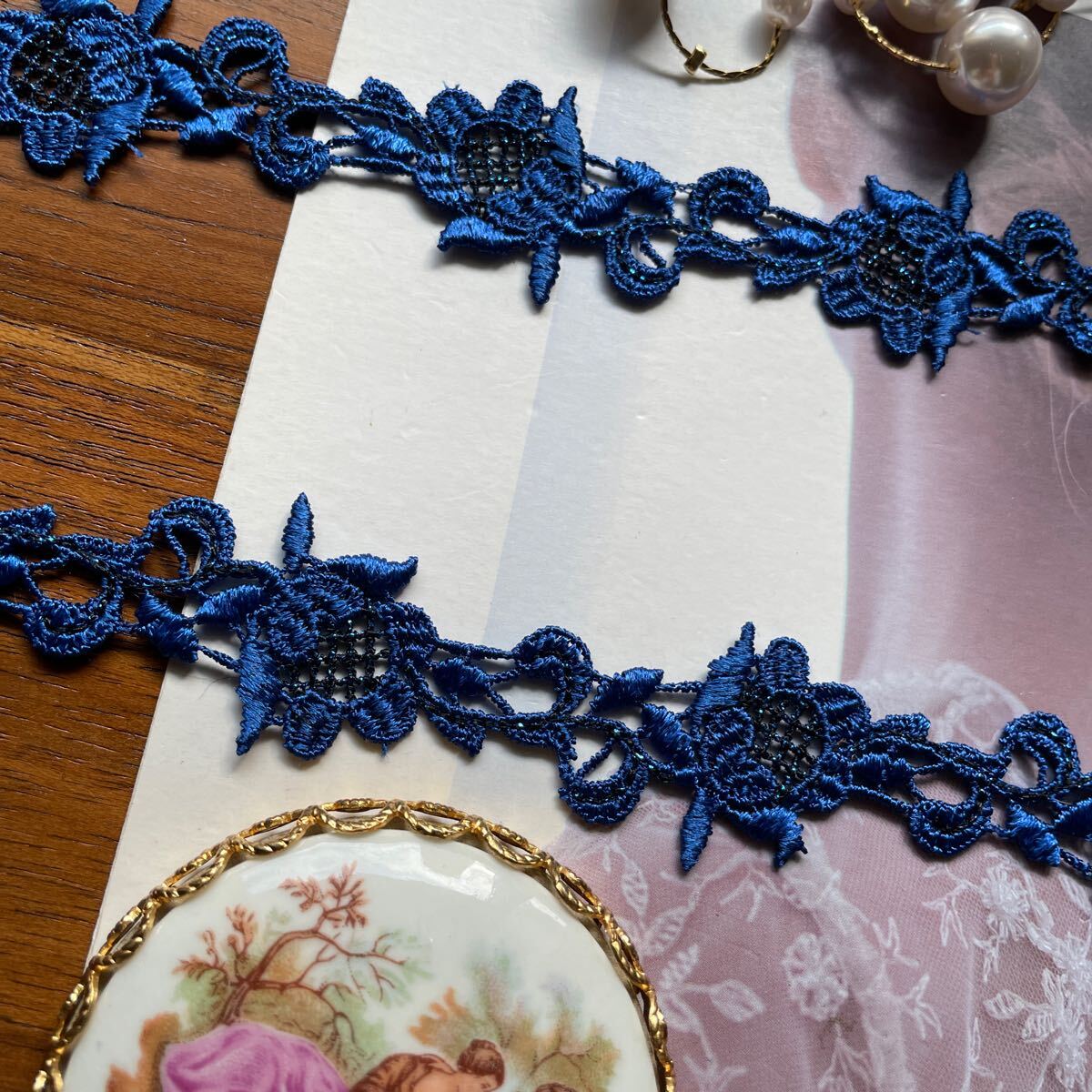 Yahoo!オークション - 1m ラメ糸入り ケミカルレース P8-81