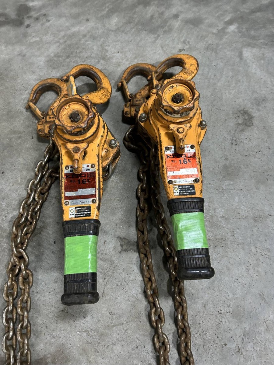 Yahoo!オークション - レバーブロック1.6t 2本 KITO