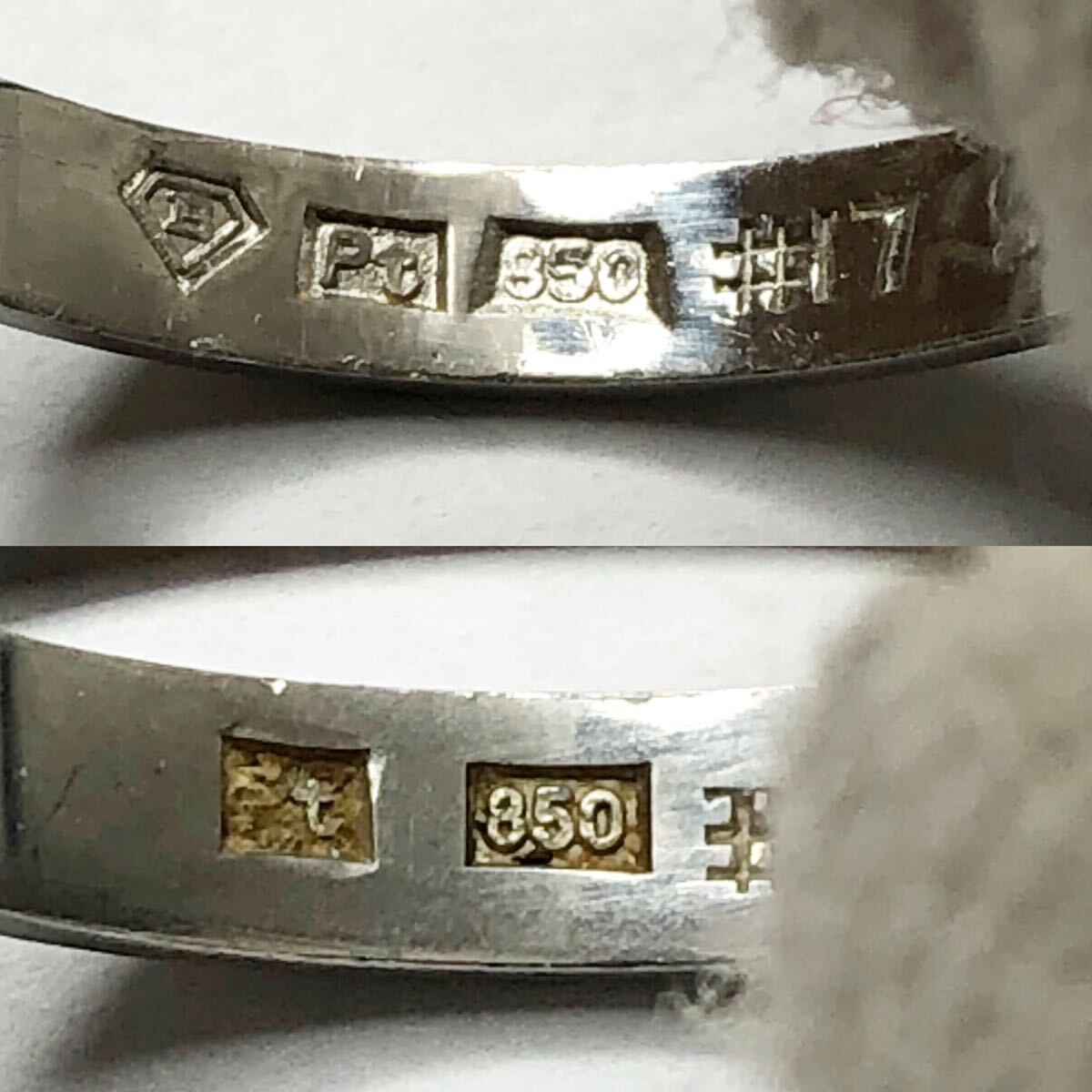 Yahoo!オークション - Pt 850 刻印 プラチナ リング アクセサリー 指輪...