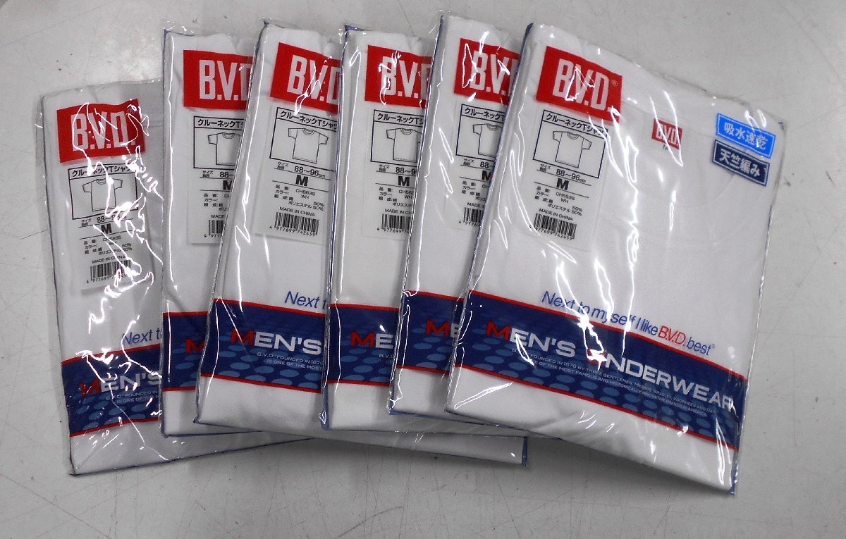 Yahoo!オークション - B.V.D Mサイズ クルーネックTシャツ 6点セット【...