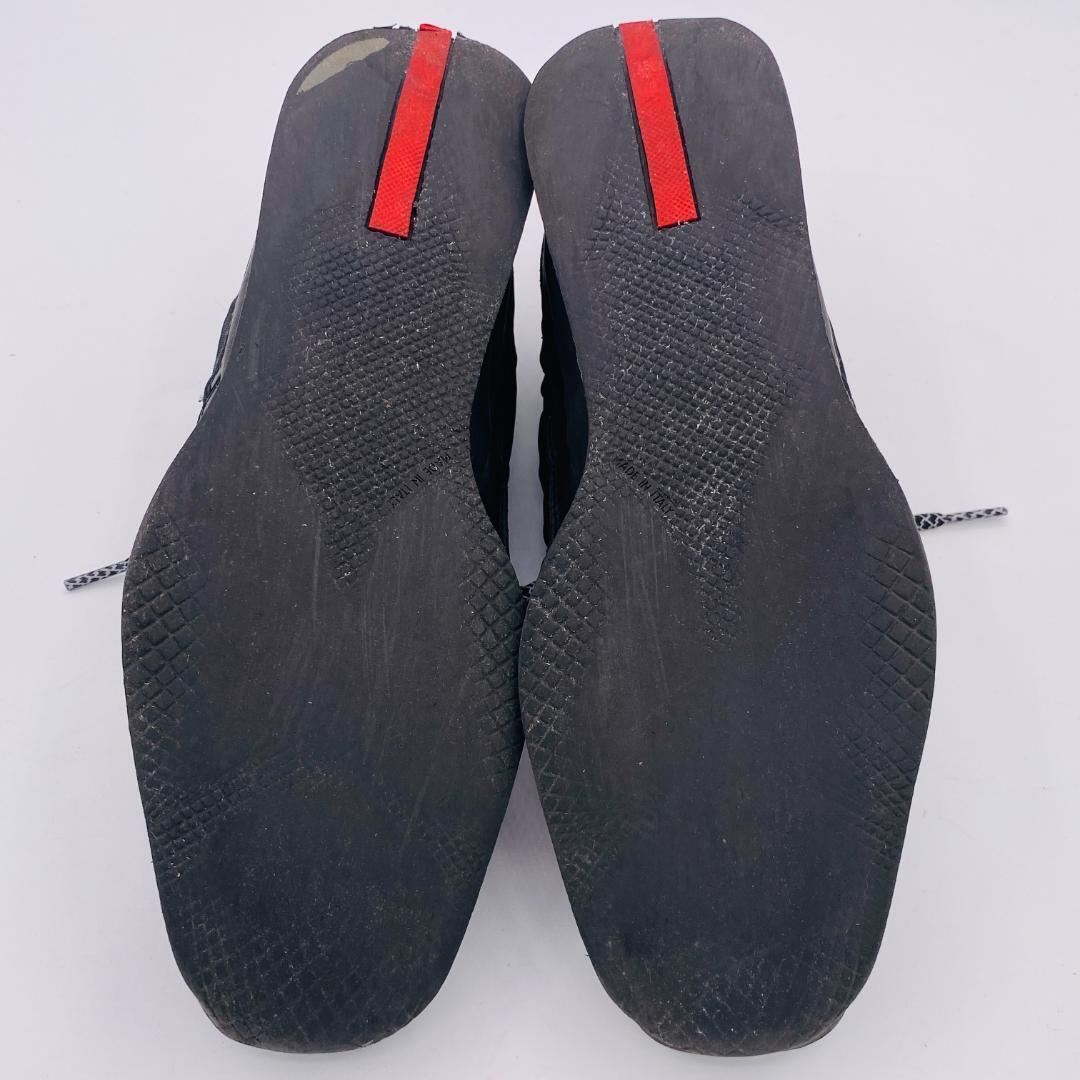 Yahoo!オークション - PRADA 23.5cm プラダスポーツ NERO レザー スニ...