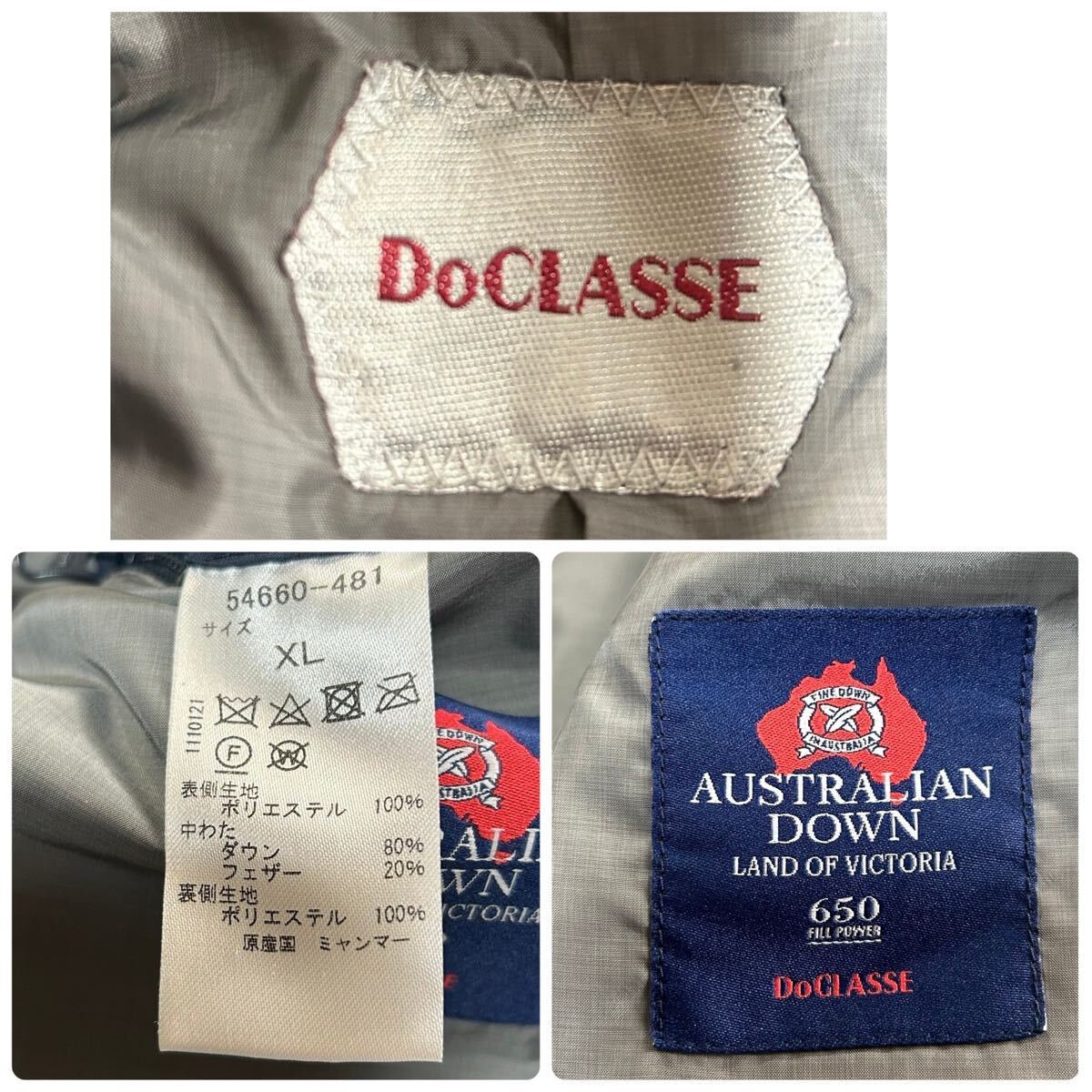 Yahoo!オークション - 【極美品/希少XL】DoCLASSE ドゥクラッセ ダウン...