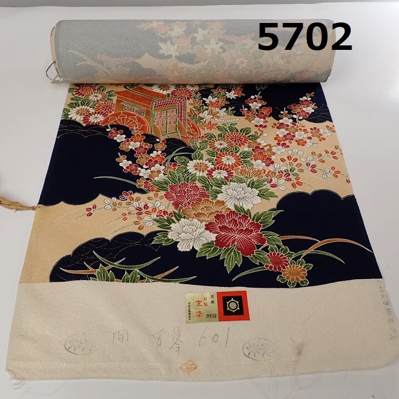 Yahoo!オークション - TA-5702 京染 友禅 小紋 着尺 反物 正絹 未仕立...
