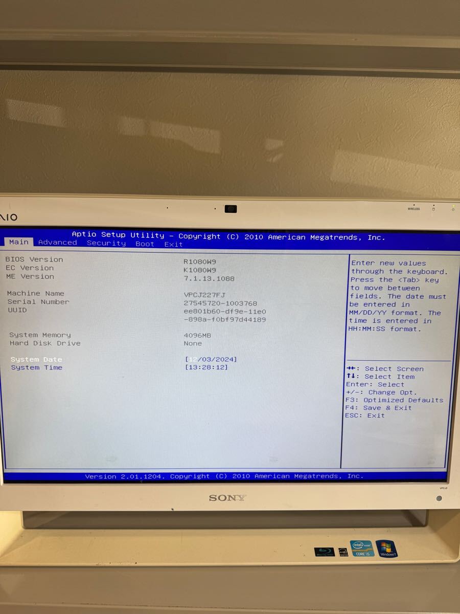 SONY VAIO VPCJ227FJ BIOS確認済み ストレージ無し(モニタ一体型)｜売買されたオークション情報、yahooの商品情報をアーカイブ公開 - オークファン（aucfan.com）
