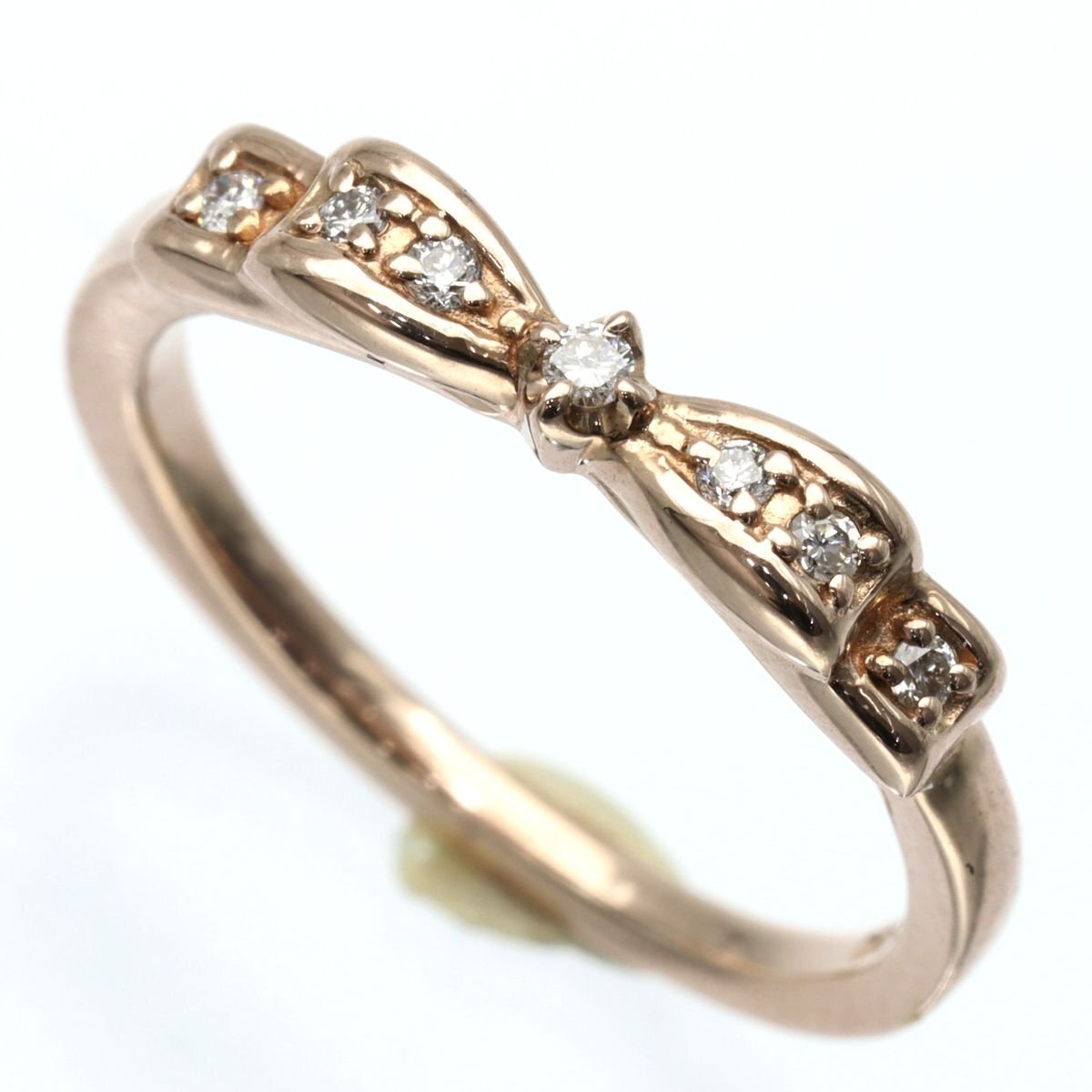 Yahoo!オークション - 4℃ K10PG ダイヤ ピンキーリング 1.5g ＃3 11...