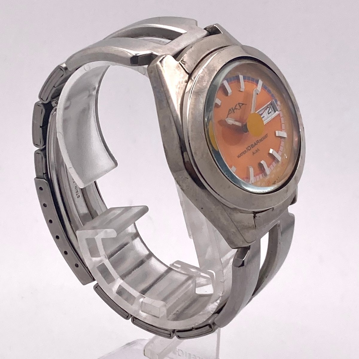 Yahoo!オークション - 【稼働】SEIKO ALBA AKA V743-5A10 オレンジ デ...