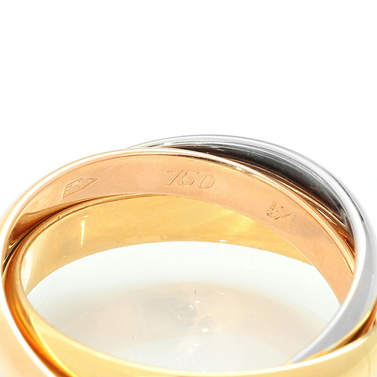 Yahoo!オークション - カルティエ トリニティ リング 指輪 K18 14号 Ca...