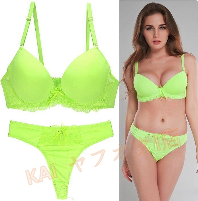 Yahoo!オークション - 新品超セクシー75B/Mイエローグリーンブラ＆ショ...