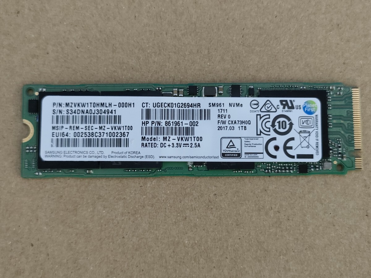 Yahoo!オークション - SAMSUNG SM961 M.2 2280 PCIe NVMe 1TB 【SSD】