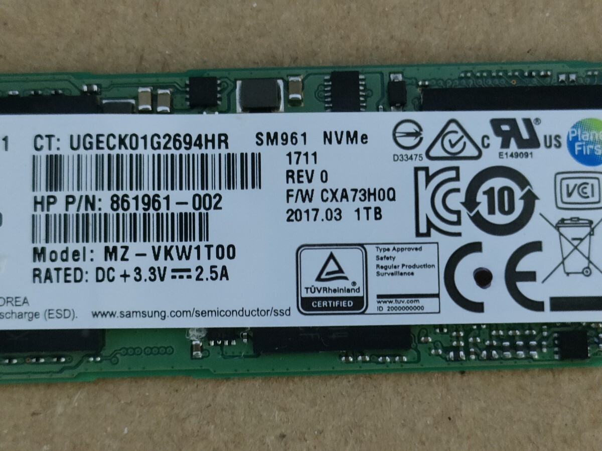 Yahoo!オークション - SAMSUNG SM961 M.2 2280 PCIe NVMe 1TB 【SSD】