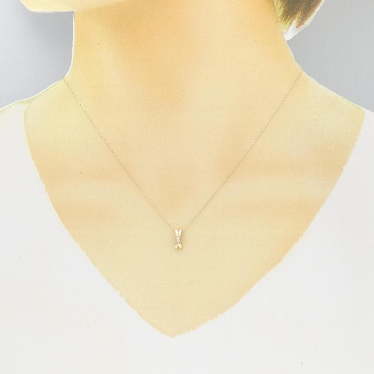 Yahoo!オークション - K10YG ダイヤモンド ネックレス 0.01CT