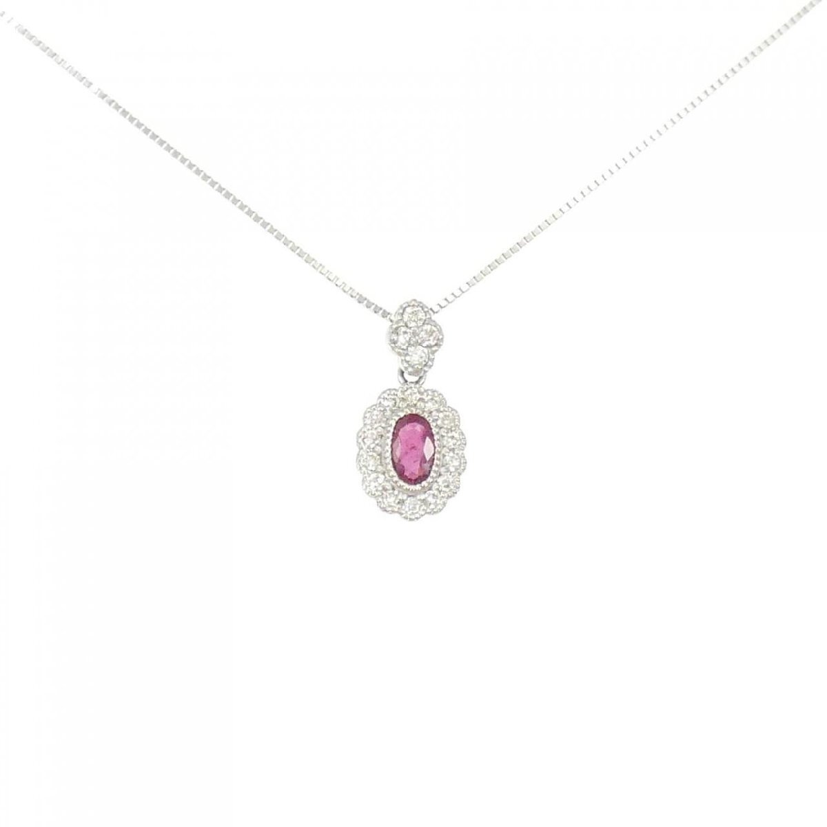 Yahoo!オークション - 【新品】PT ルビー ネックレス 0.28CT