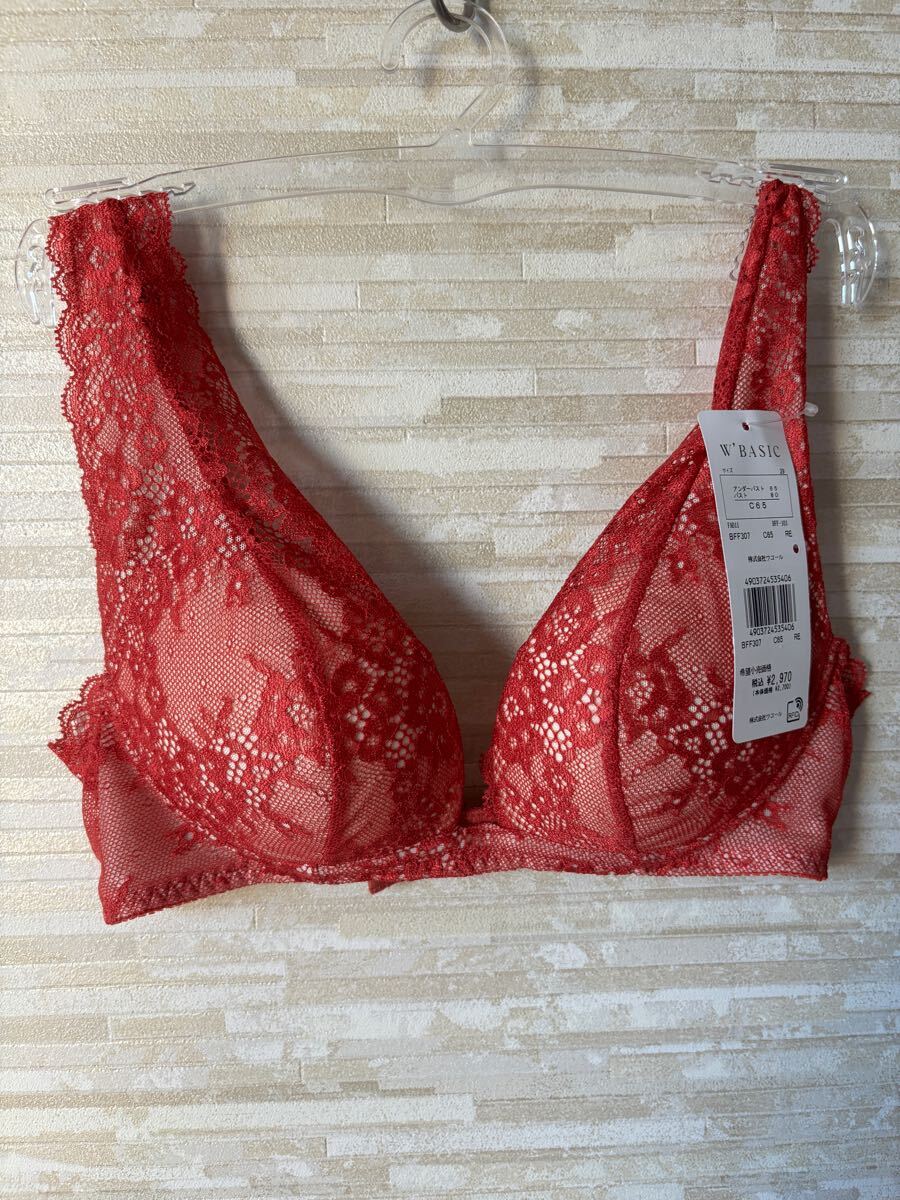 Yahoo!オークション - C65」ワコール AMPHI シンプル総レースブラレッ...