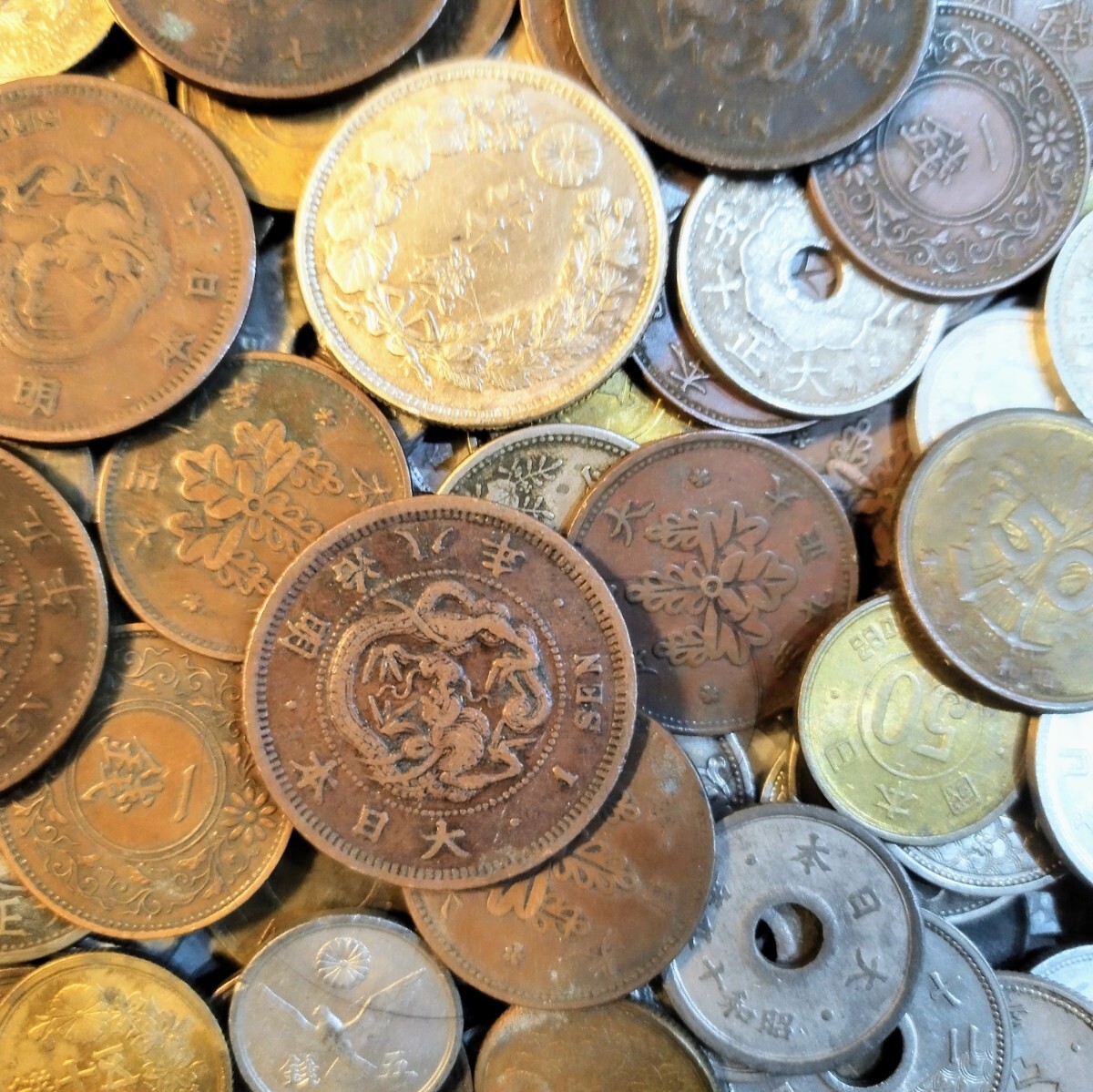 Yahoo!オークション - 485 3.04kg 日本古銭各種大量おまとめ 写真を良...