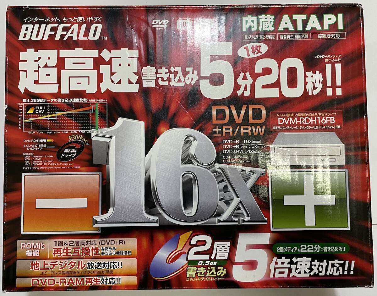 Yahoo!オークション - BUFFALO DVD ±R/RW ドライブ DVM-RDH16FB 内蔵...