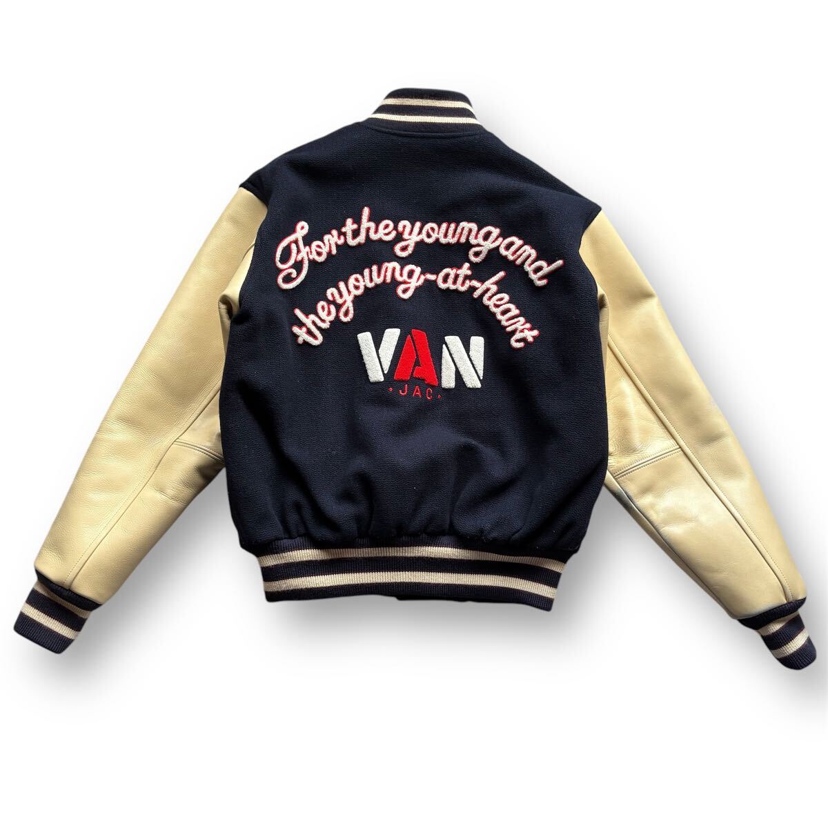 Yahoo!オークション - VAN JAC ヴァンヂャケット 袖レザー アーチロゴ ...