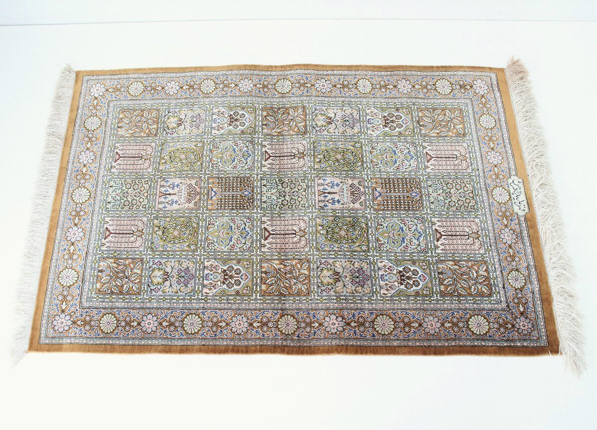 Yahoo!オークション - kn56 手織りペルシャ絨毯 イラン・クム産 60cm×...