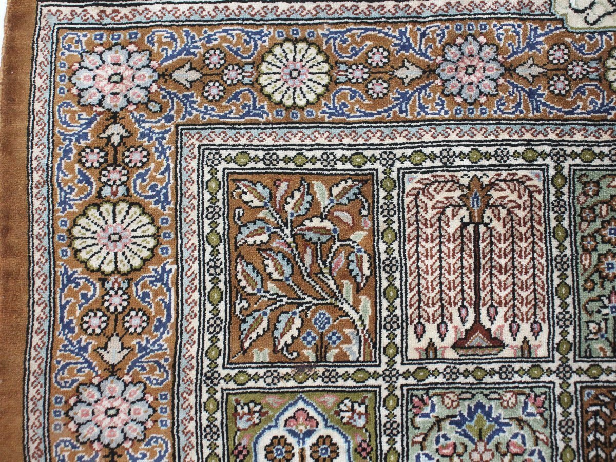 Yahoo!オークション - kn56 手織りペルシャ絨毯 イラン・クム産 60cm×8...