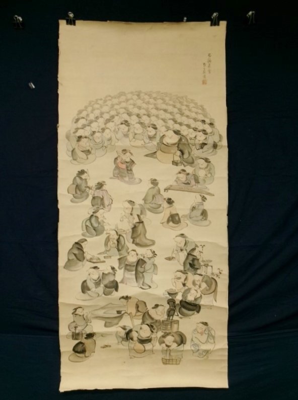 Yahoo!オークション - E4427 原在敬 「百福集会」お多福 肉筆紙本 捲り