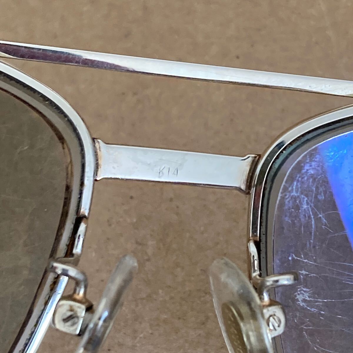 Yahoo!オークション - K14WG メガネ 度入り 総重量45.37g ゴールド 眼...