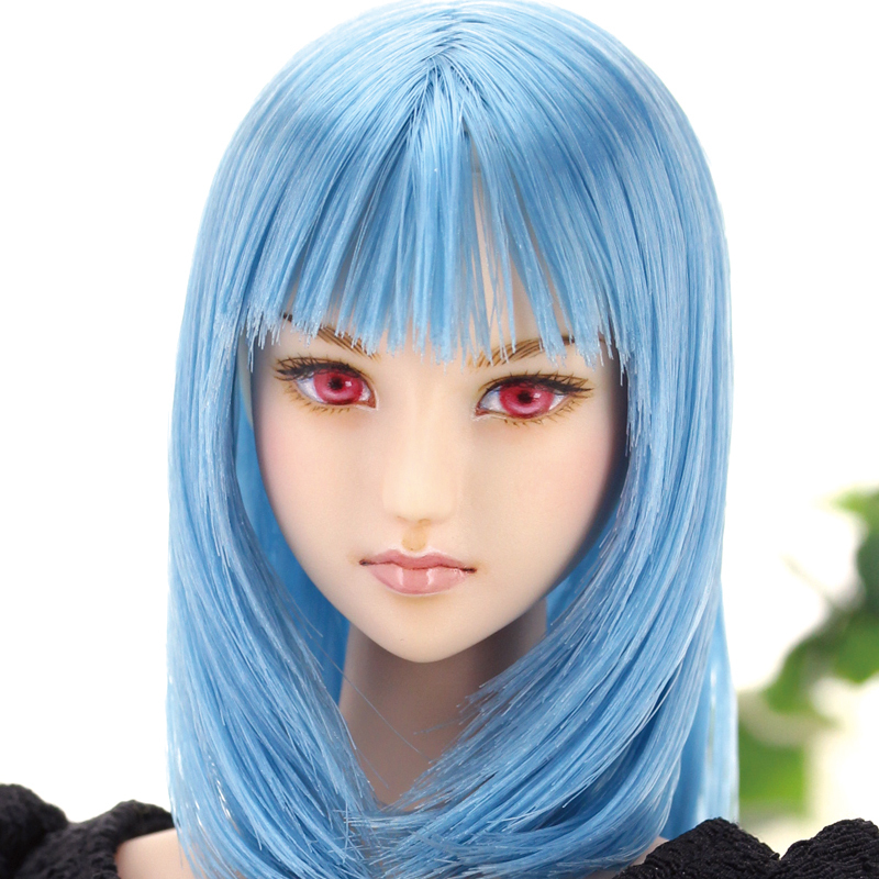 Yahoo!オークション - 1/6ドール カスタムヘッド オビツF01青髪 [1103]
