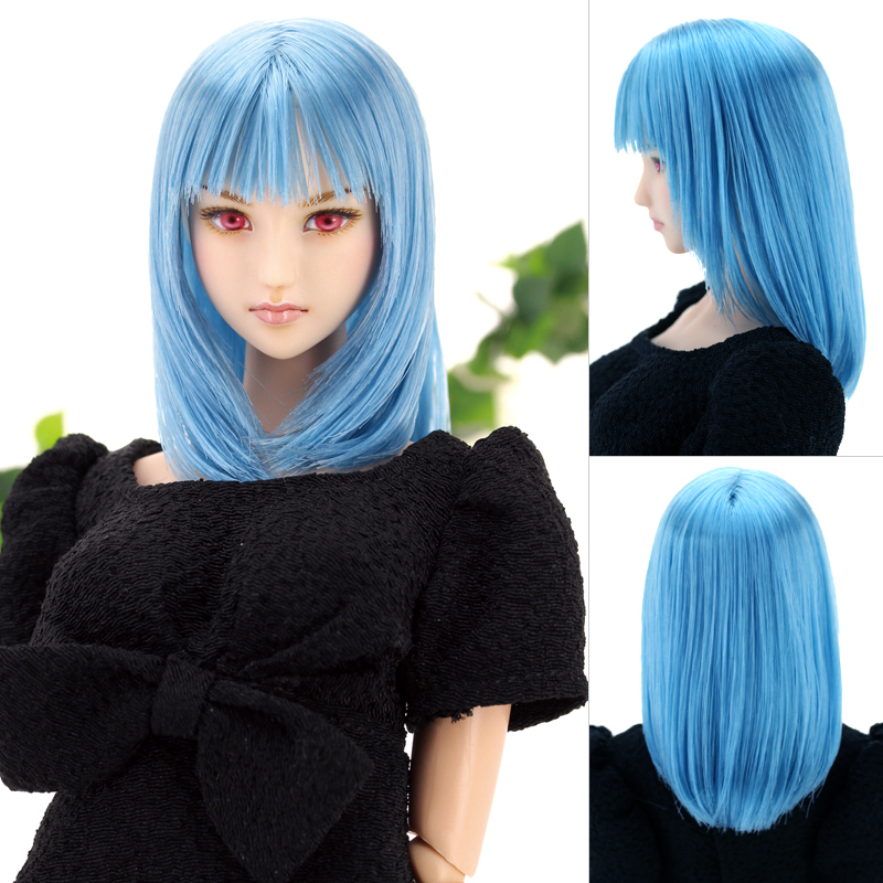 Yahoo!オークション - 1/6ドール カスタムヘッド オビツF01青髪 [1103]