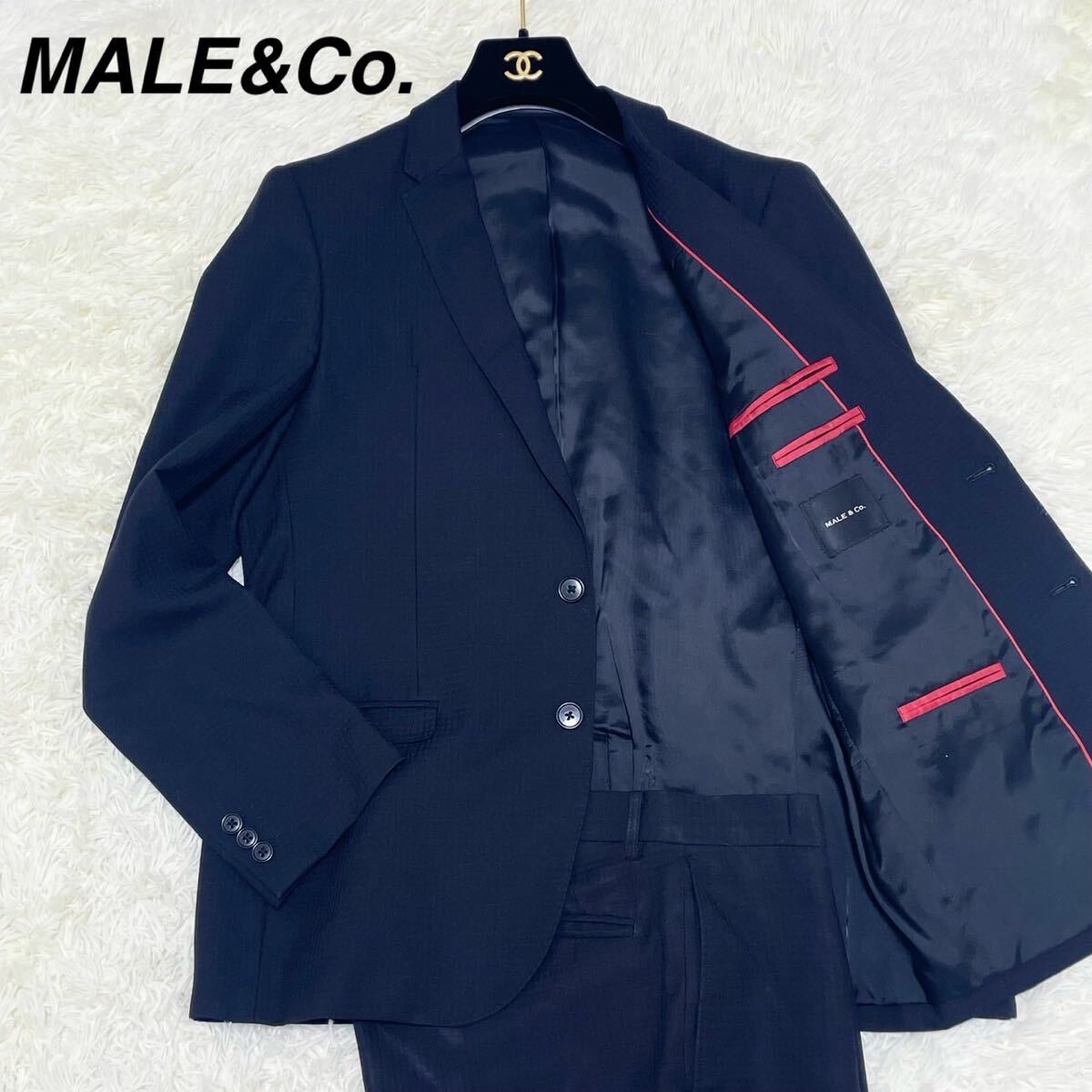 極 MALE & CO. メイルアンドコー スーツ セットアップ 2ピース ツーピース 上下 L AB6 ブラック 黒 チェック ビジネス メンズ(Lサイズ)｜売買されたオークション情報 ...