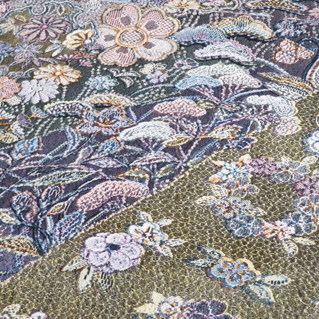 Yahoo!オークション - きもの北條 山岡古都 染織美術品 花模様 仕立て...