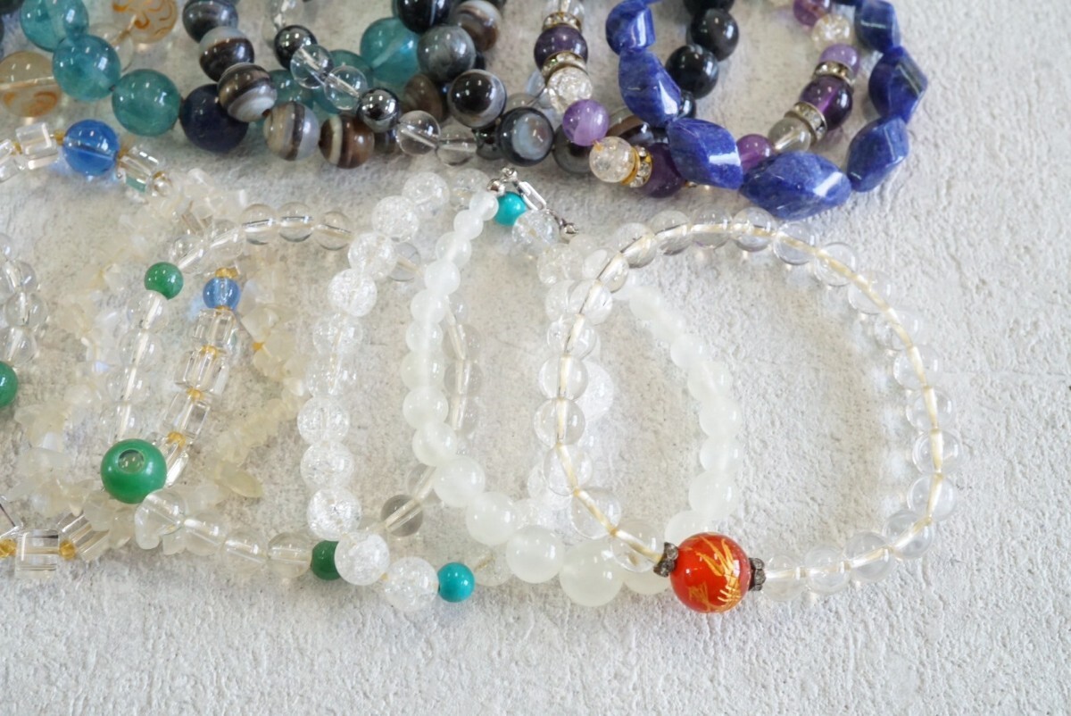 Yahoo!オークション - C491 全て天然石 カラーストーン ブレスレット 2...