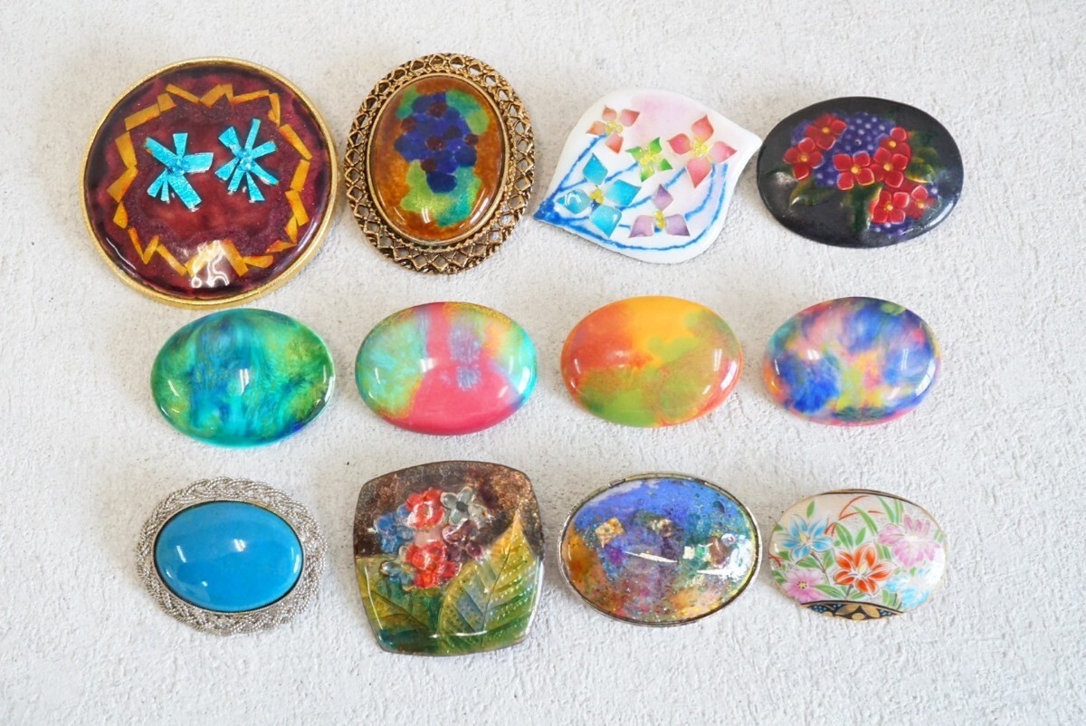 Yahoo!オークション - C557 九谷焼 七宝焼など 陶器 焼き物 ブローチ 1...