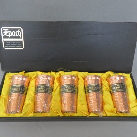 Yahoo!オークション - E511 SHIMAMOTO 純銅 ビアカップ5客組 未使用 1...