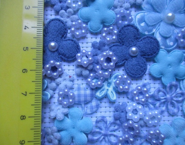 Yahoo!オークション - E49 青系 型抜き花モチーフ 84個・粒プラ花モチ...