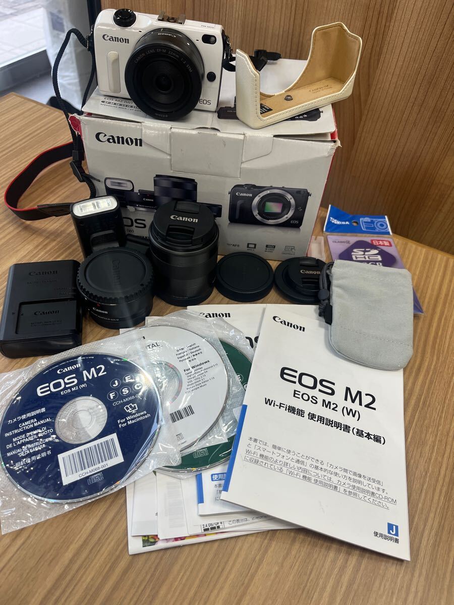 Canon EOS M2 w ミラーレス一眼カメラ EF-M 18-55mm 稼働品 付属あり(キヤノン)｜売買されたオークション情報、yahooの商品情報をアーカイブ公開 - オークファン ...