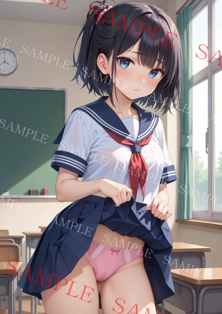 Yahoo!オークション - 制服 微乳 たくし上げ パンチラ 美少女 ぱんつ ...