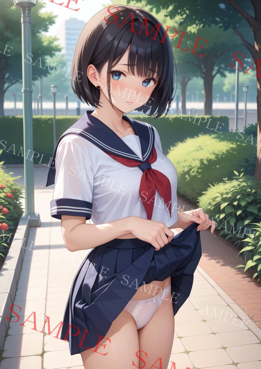 Yahoo!オークション - 制服 たくし上げ 清楚 パンチラ 美少女 ぱんつ ...