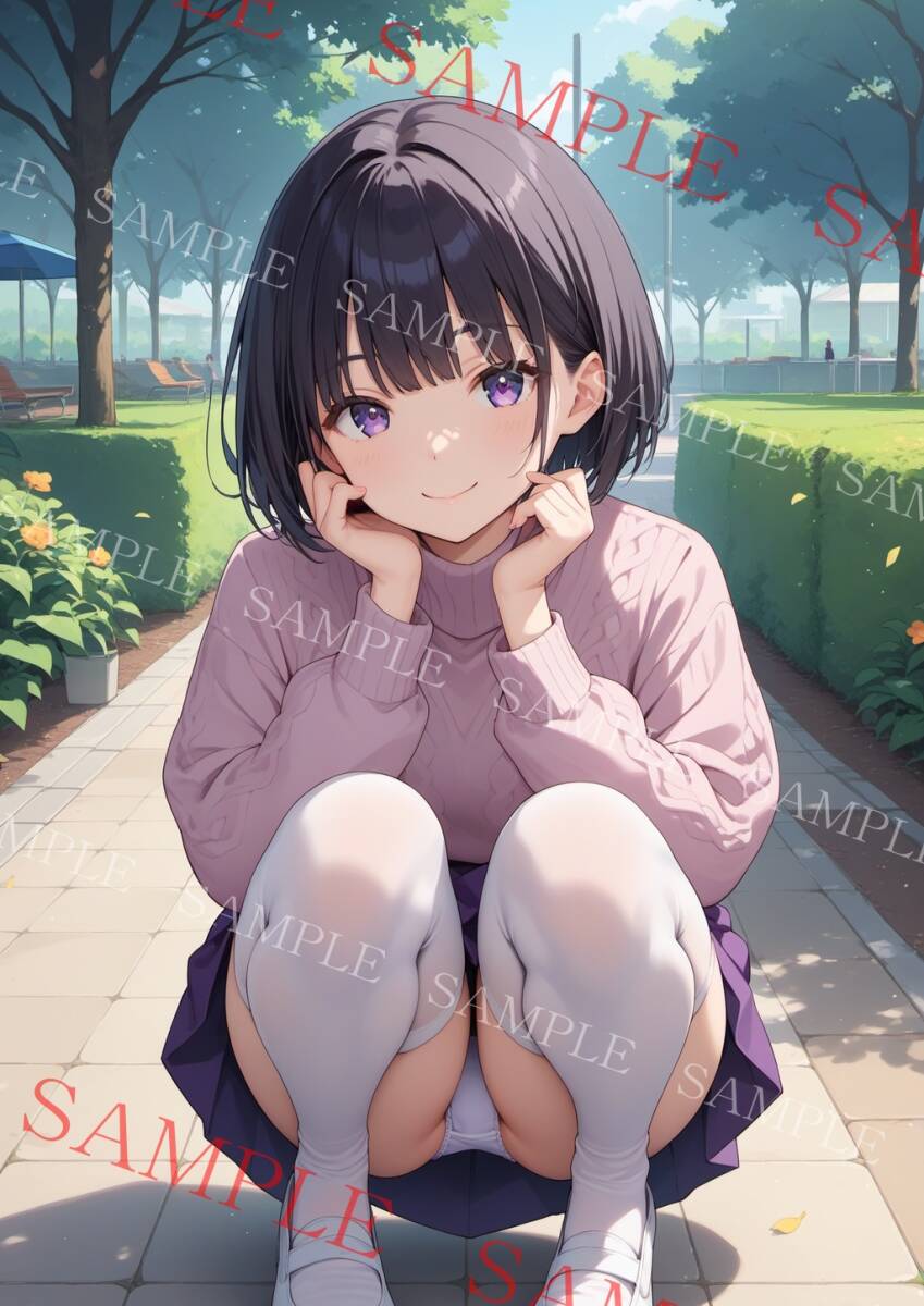 Yahoo!オークション - パンチラ 股間 美少女 パンツ 下着 ニーハイ 清...