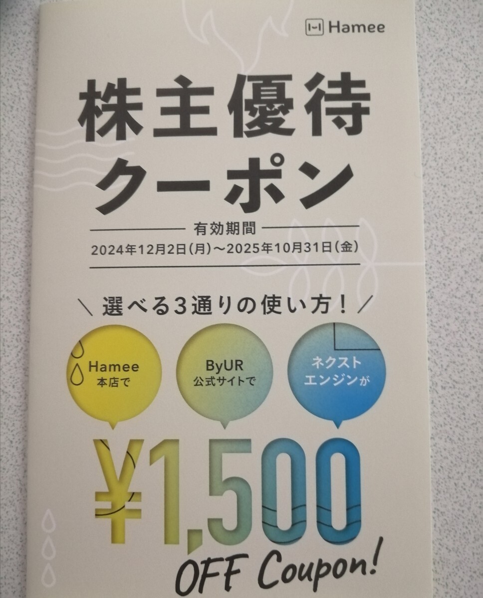 Hamee ハミー 株主優待券 Hamee/ByUR 1500円分クーポン 有効期限：2025/10/31(買い物)｜売買されたオークション情報、yahooの商品情報をアーカイブ公開 ...