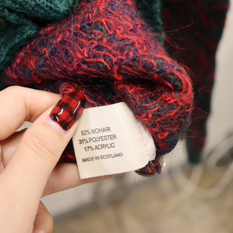 Yahoo!オークション - q318 80sビンテージ Edinburgh モヘアニットカー...