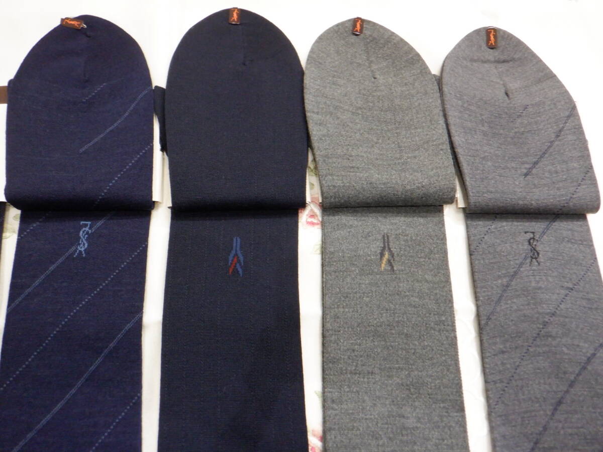 日本代購代標第一品牌【樂淘letao】－【27センチ】YSL イヴ・サンローラン 紳士 毛混 冬用 ハイソックス/ロングホーズ （L：27㎝) 6足SET ビジネス 靴下 レトロ