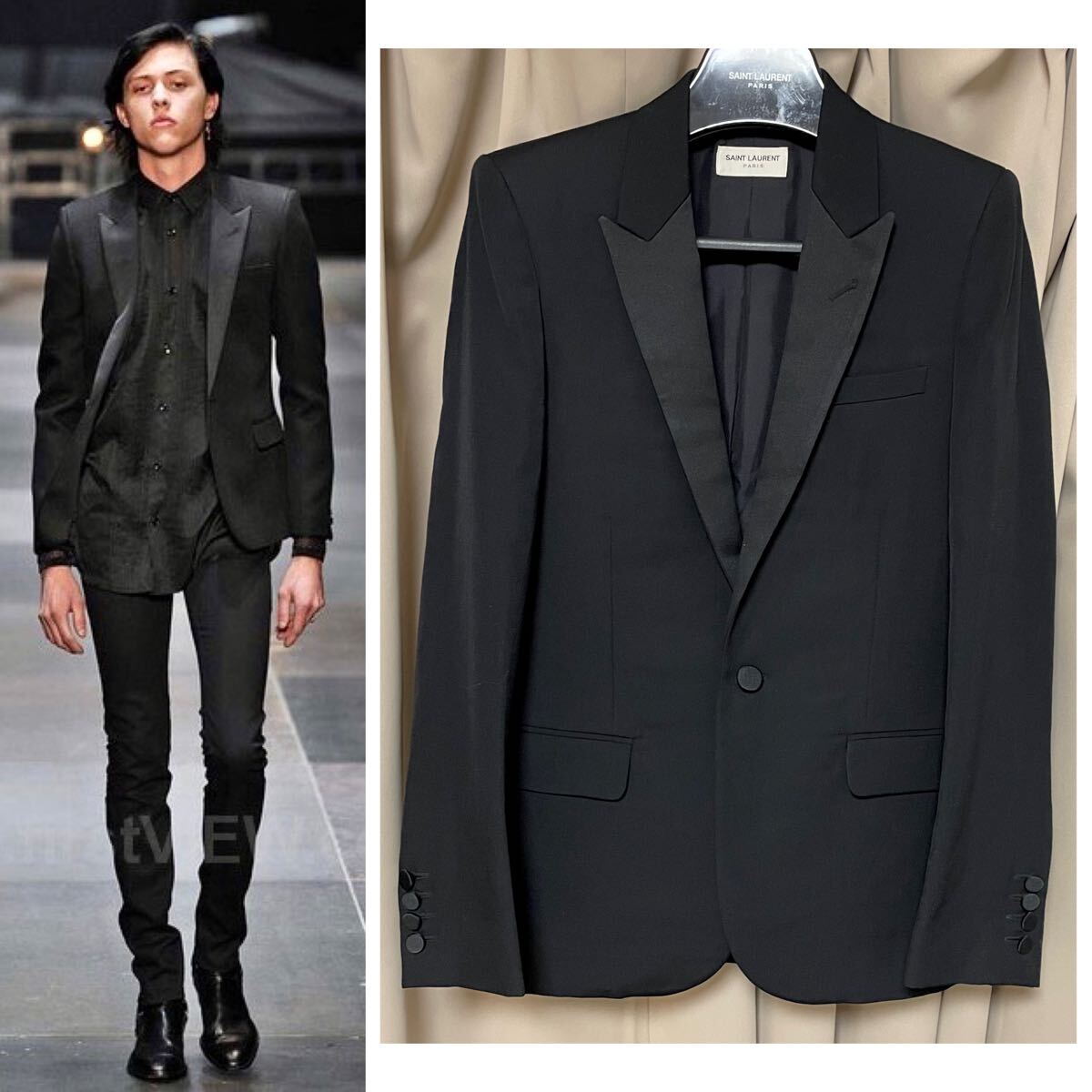 Yahoo!オークション - 13AW サンローランパリ スモーキングジャケット ...