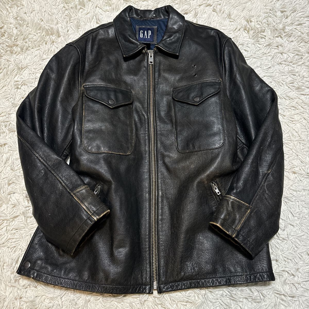 Yahoo!オークション - OLDGAP オールドギャップ レザージャケット Lサ...