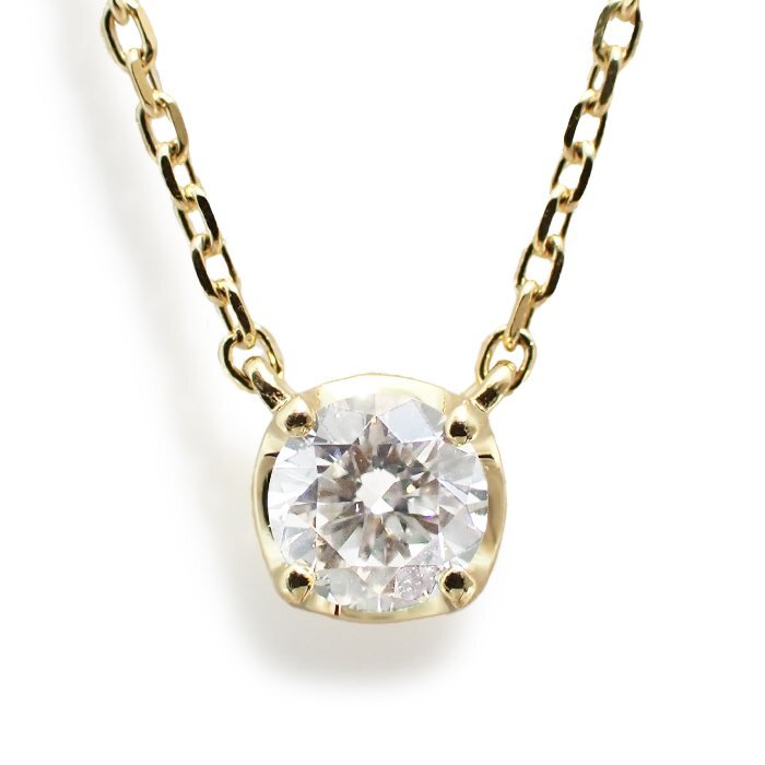 Yahoo!オークション - ヨンドシー(4℃) K18 1粒ダイヤモンド ネックレス...