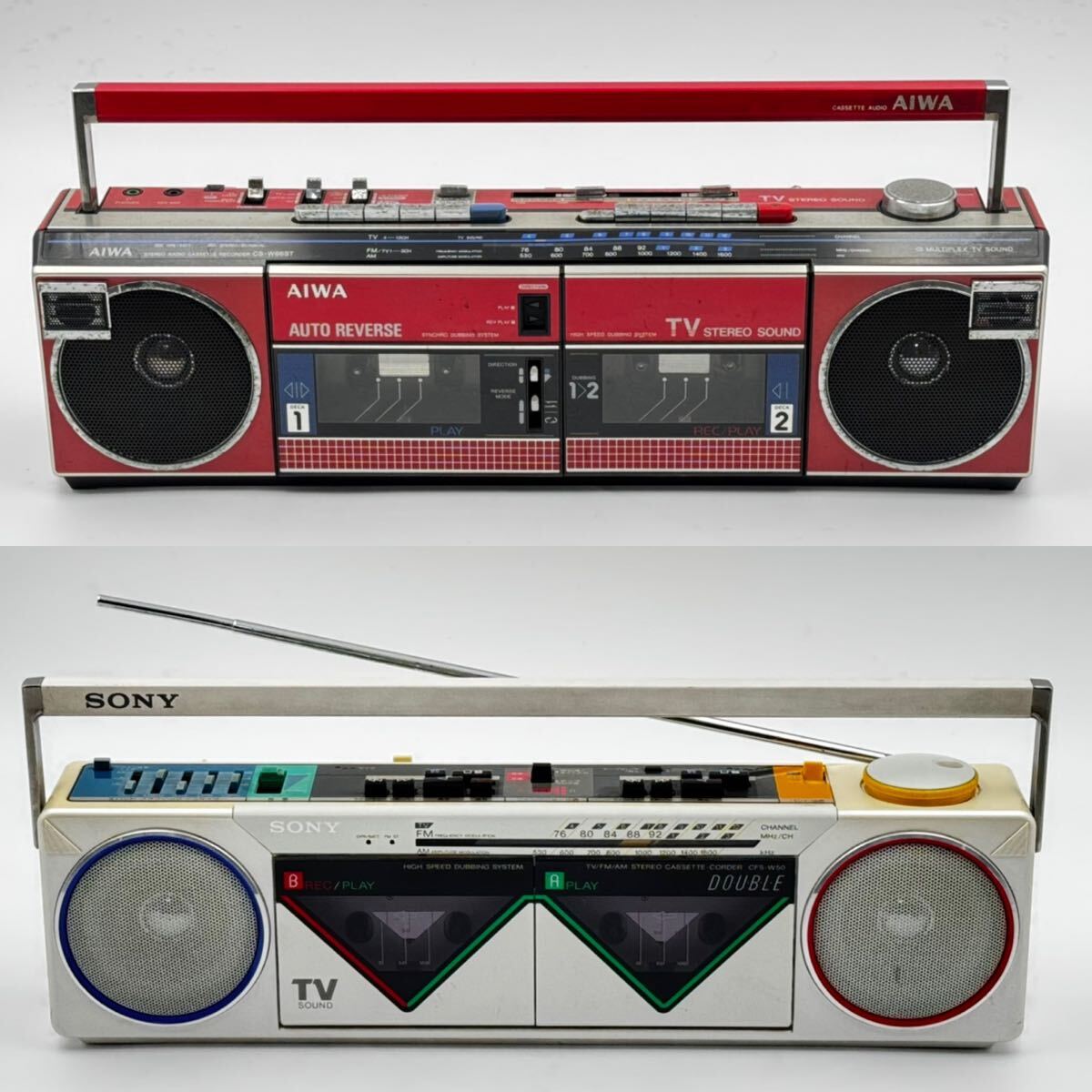 Yahoo!オークション - AZ-998 当時物 ラジカセ 2点 SONY CFS-W50 AIWA ...