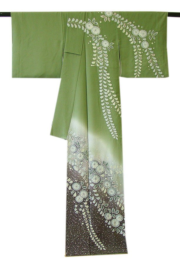 Yahoo!オークション - 時代屋 裄67.5cm 作家物 極上縮緬地 辻が花柄 ...