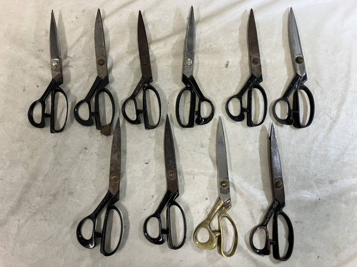 Yahoo!オークション - （36）裁縫鋏 裁ち鋏 洋裁鋏 10本 まとめ売り 美...