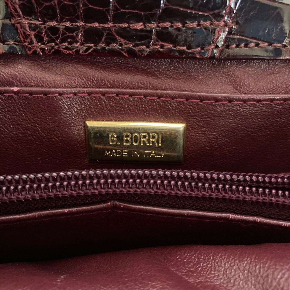Yahoo!オークション - 1円 G.BORRI ジーボリー クロコダイル ハンドバ...