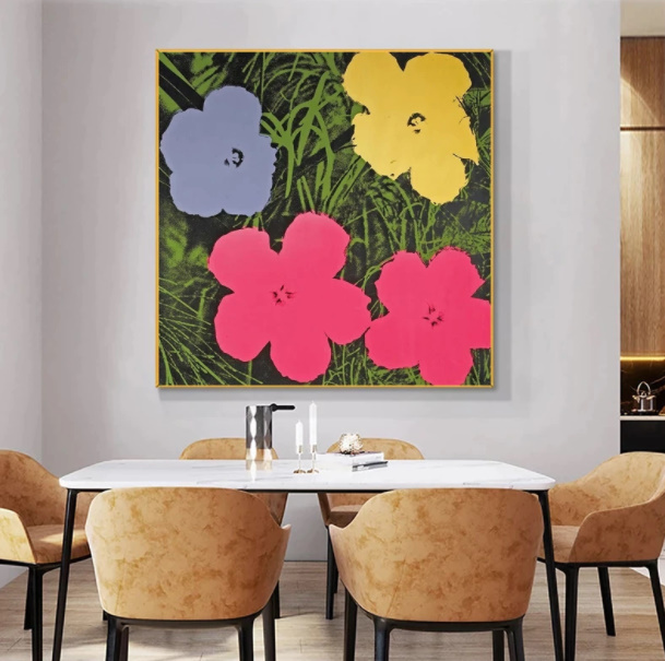 Yahoo!オークション - C980 アンディ・ウォーホル 花 ピンク ポップア...