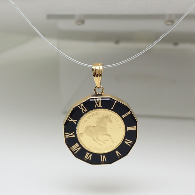 K24/K18 ツバル 3ドル金貨 ペンダントヘッド 1/25oz オンス 総重量約4.7g 9999 GOLD ゴールド エリザベスII世 ホース(イエローゴールド)｜売買されたオークション ...