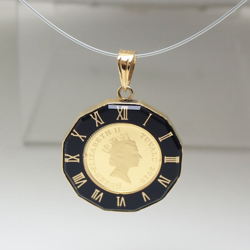 Yahoo!オークション - K24/K18 ツバル 3ドル金貨 ペンダントヘッド 1/2...