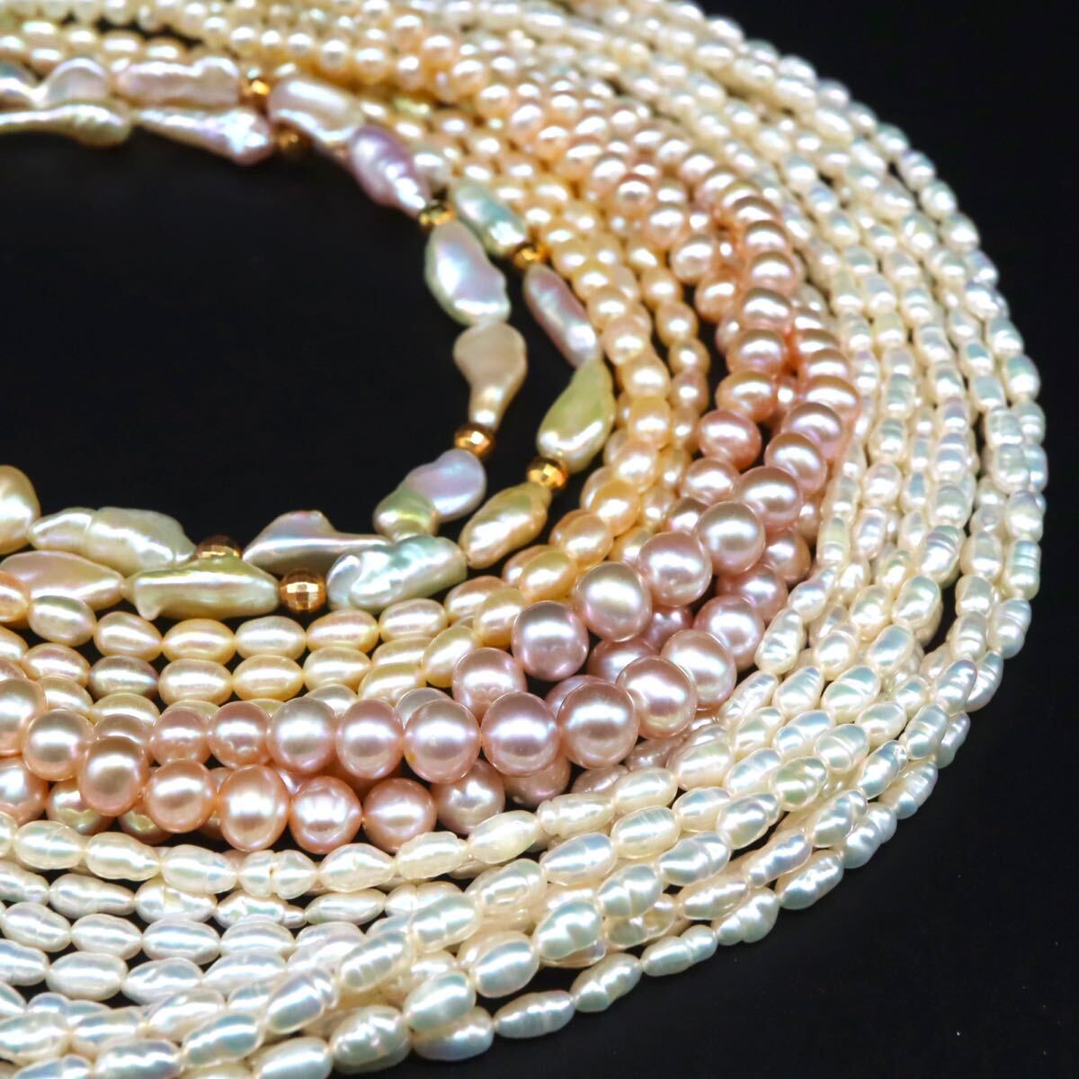 Yahoo!オークション - 1円〜 K18/K14/silver 本真珠ネックレス4点おま...